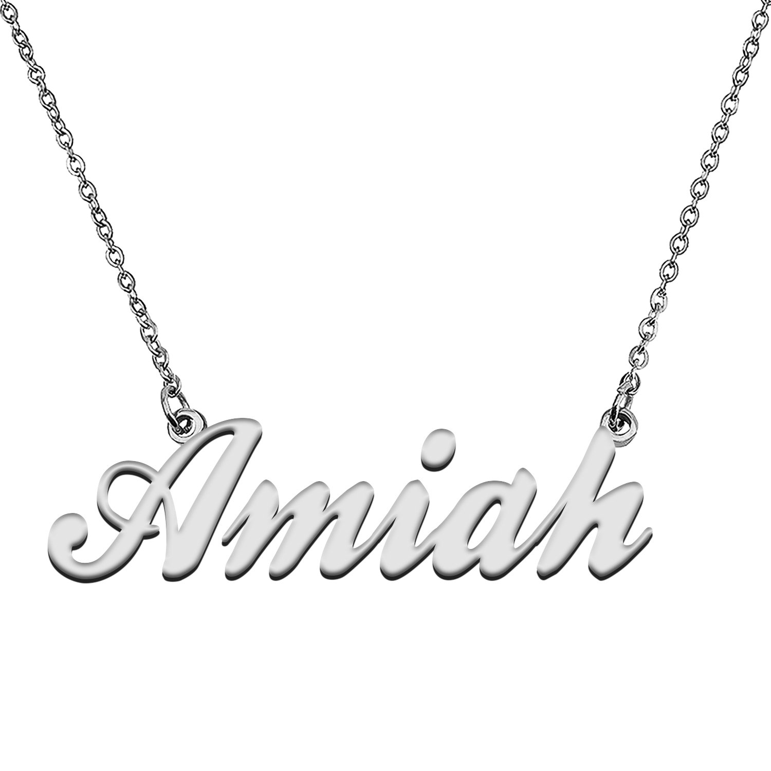 Custom Made Any Name Necklace Amiah Stainless Steel Jewelry for Mother