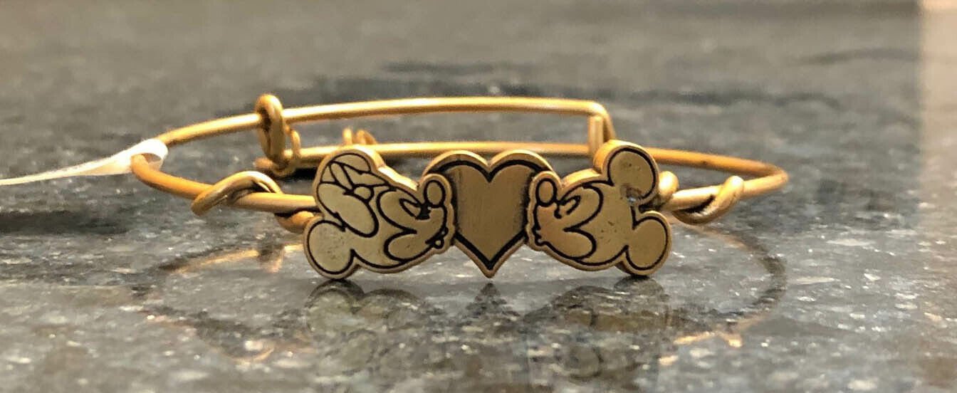 Disney Mickey and Minnie Mouse Bangle by Alex and Ani - Gold NIB