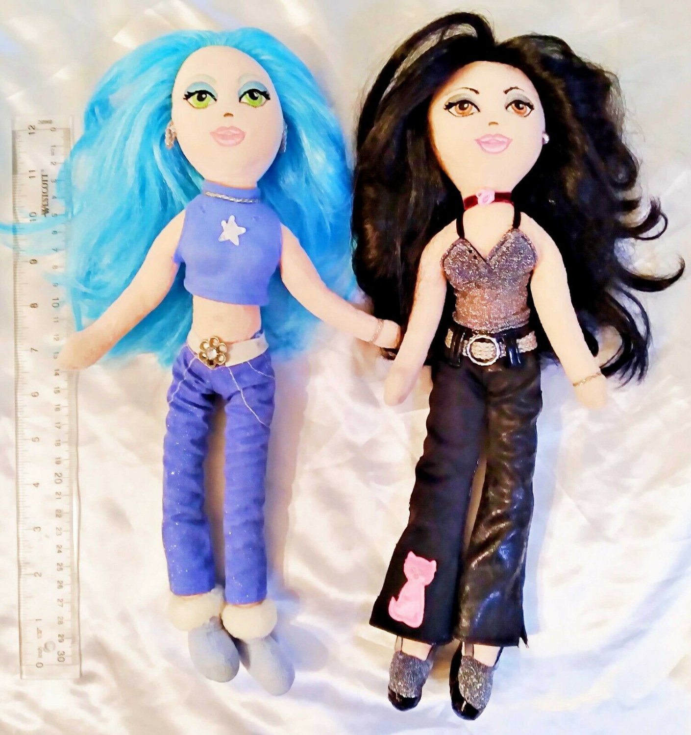 TY GIRLZ - SASSY STAR & ROCKIN' RUBY Plush Dolls