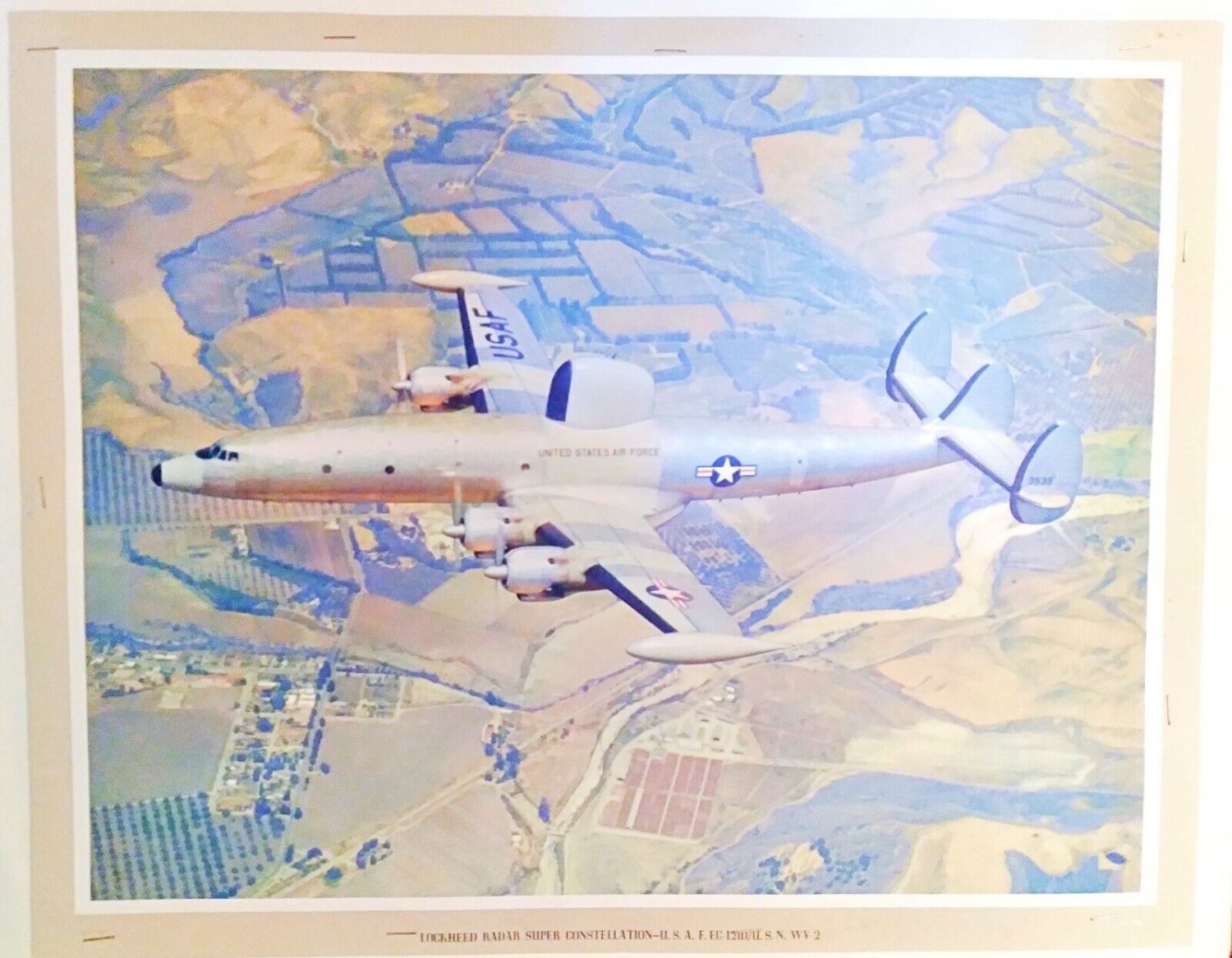 LOCKHEED RADAR CONSTELLATION USA FEC WV-2 - Navy Vintage Print 11"x14"