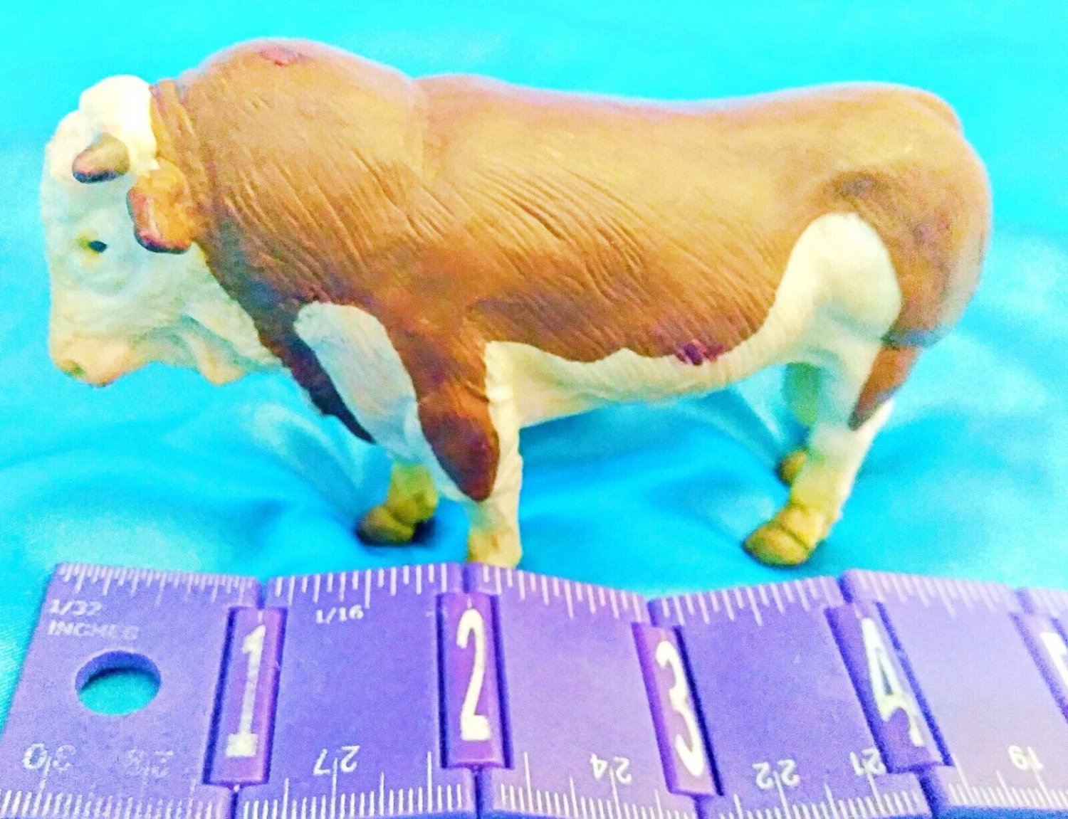 HERFORD BULL - Schleich Brown White 1995 Cattle Farm Model Toy Figurine