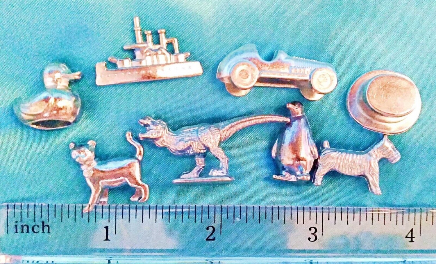 Set of 8 - Monopoly Replacement Pieces Pewter Tokens