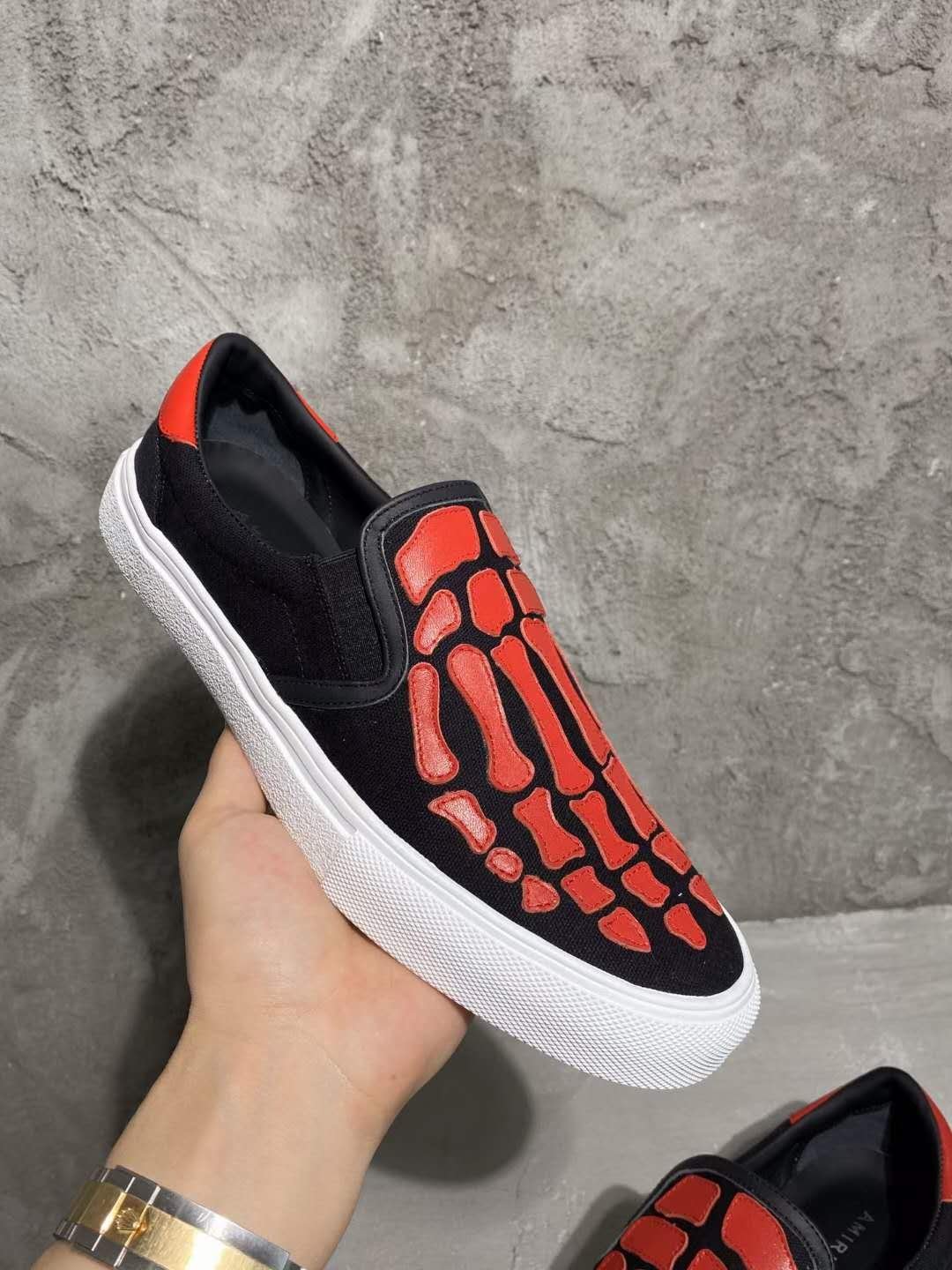 Man Shoes Amiri Skeleton Slip-on Sneakers Low-top Fashion Shoes