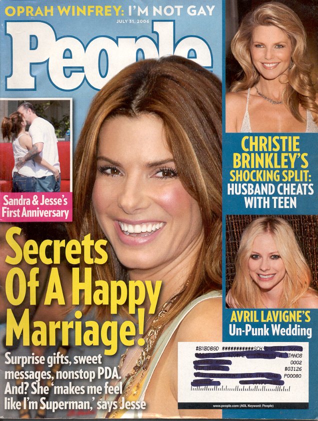 PEOPLE MAGAZINE JULY 2006 - SANDRA BULLOCK OPRAH WINFREY BACK ISSUE ...