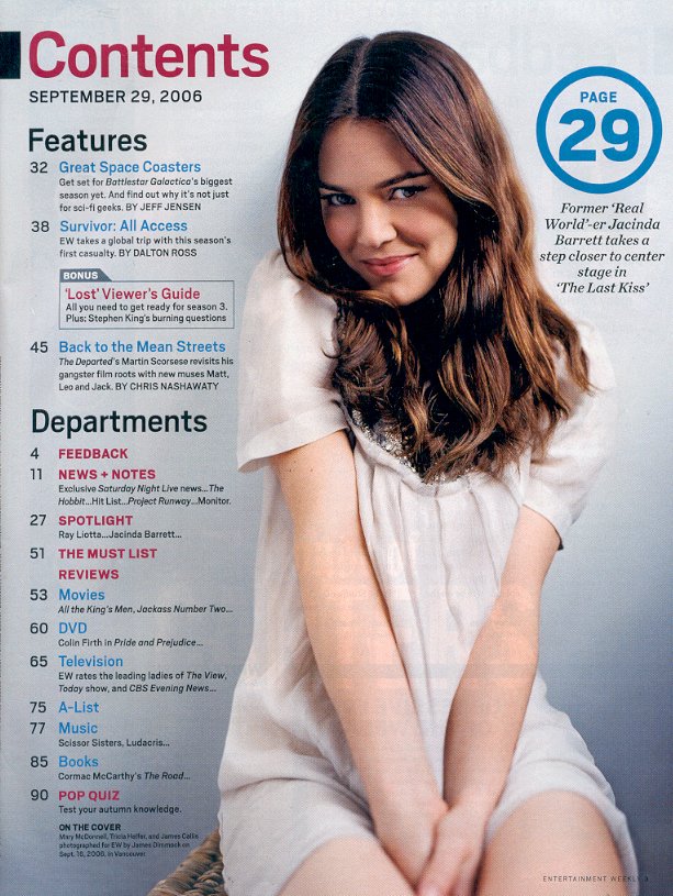 ENTERTAINMENT WEEKLY MAGAZINE SEPT 29 2006 BATTLESTAR GALACTICA BACK ...