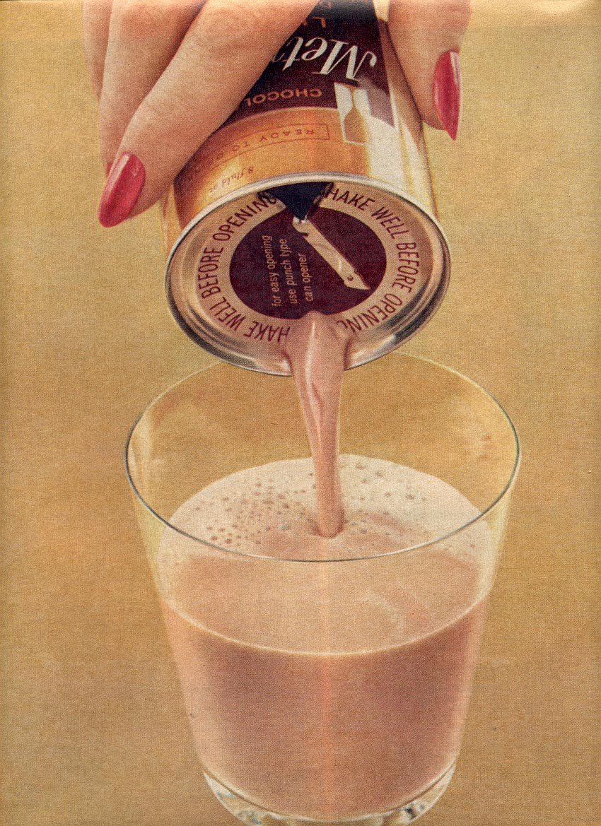 1961 METRECAL DIETARY WEIGHT CONTROL POWDER DOUBLE PAGE MAGAZINE AD (400)