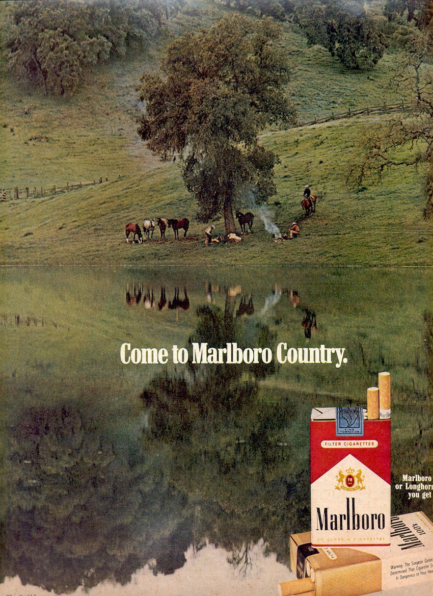 1970 COME TO MARLBORO COUNTRY CIGARETTES MAGAZINE AD (401)