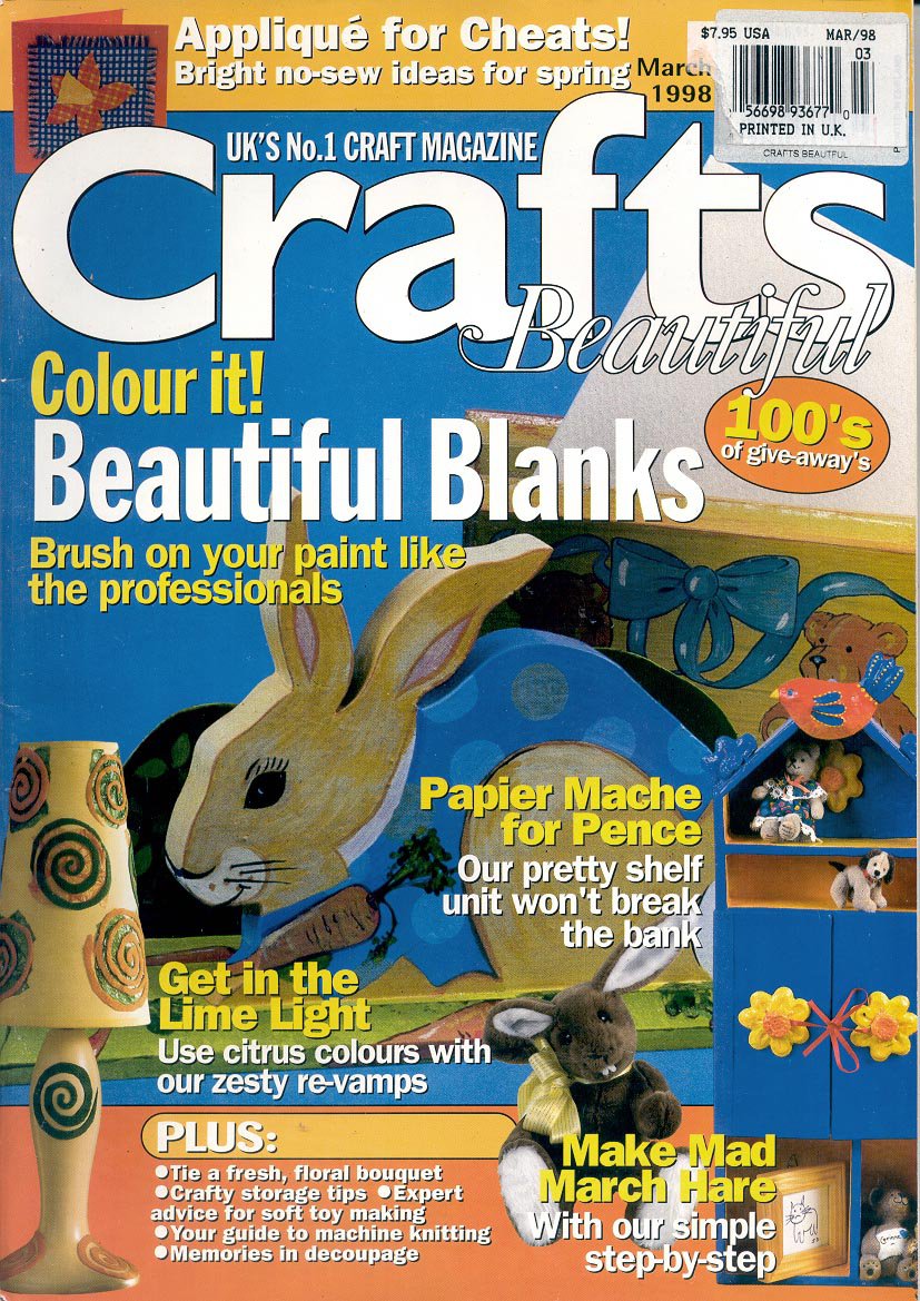 CRAFTS BEAUTIFUL MAGAZINE MARCH 1998 BACK ISSUE NEAR MINT