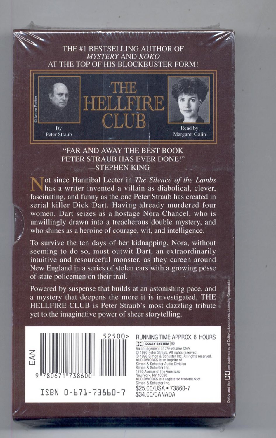 THE HELLFIRE CLUB BY PETER STRAUB 1996 ~ AUDIOBOOK CASSETTES ~ SEALED ...