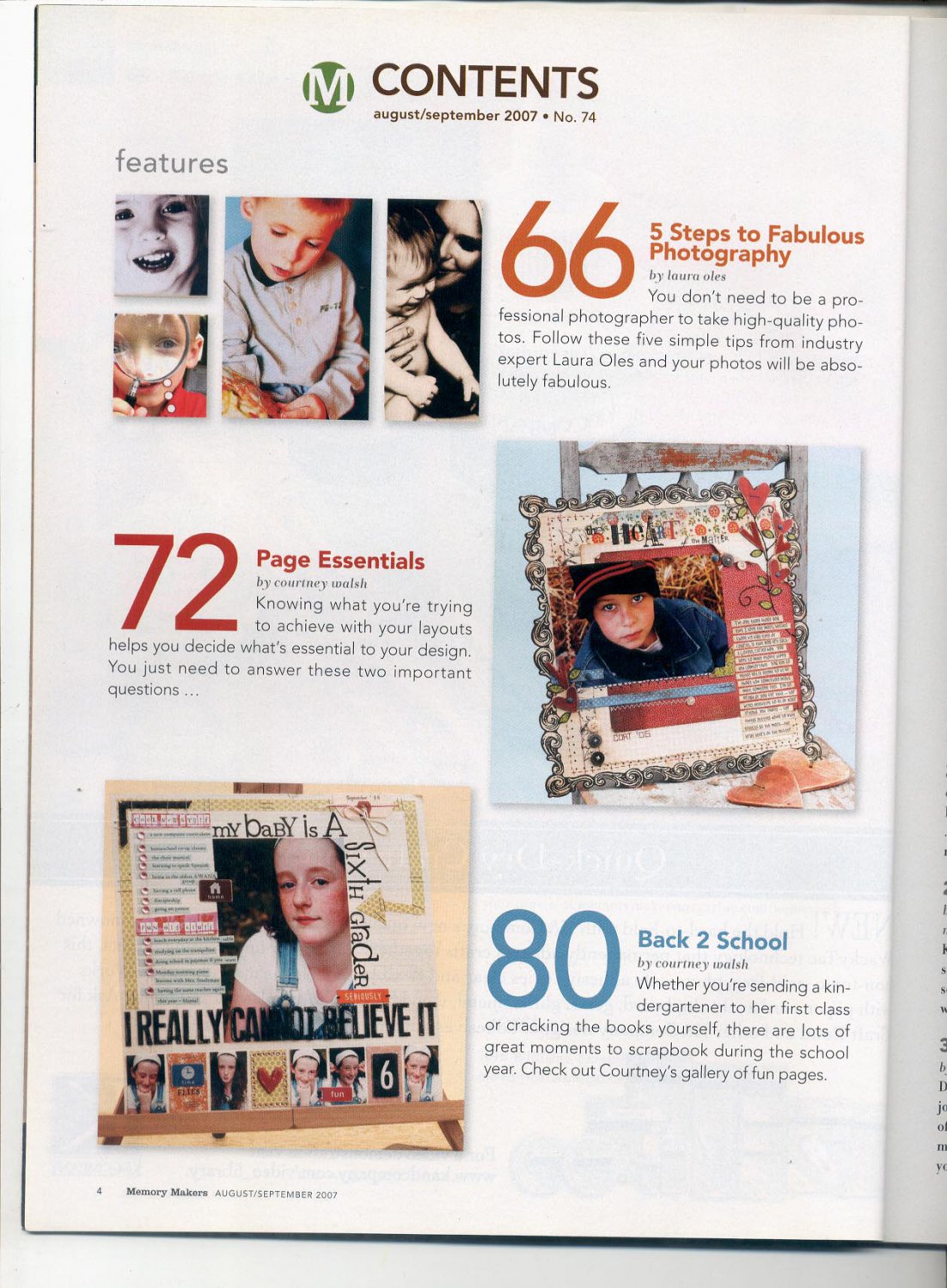 MEMORY MAKERS SCRAPBOOKING CRAFT MAGAZINE AUGUST SEPTEMBER 2007 MINT