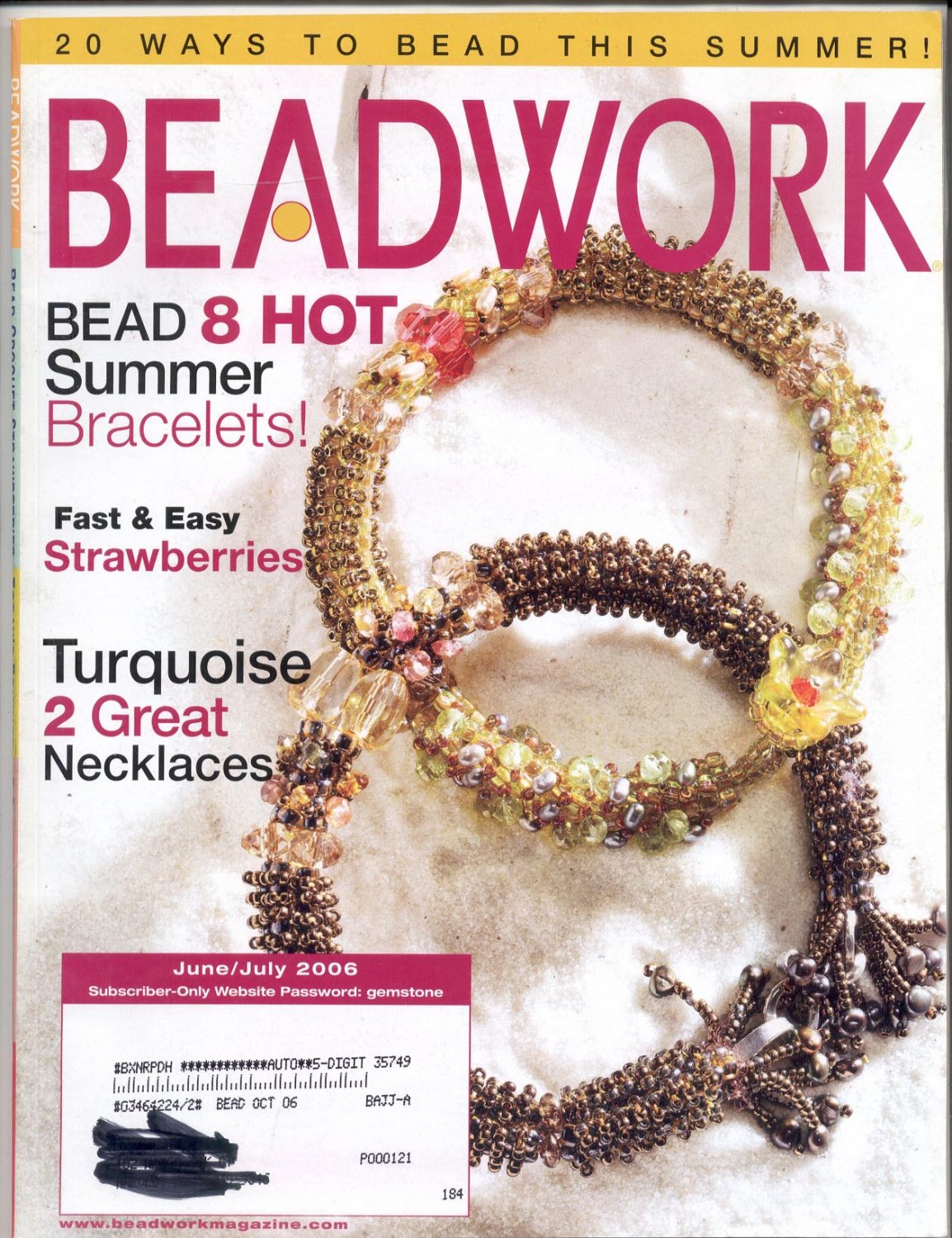 BEADWORK MAGAZINE W/ 20 PROJECTS BACK ISSUE CRAFTS MAGAZINE JUNE JULY ...
