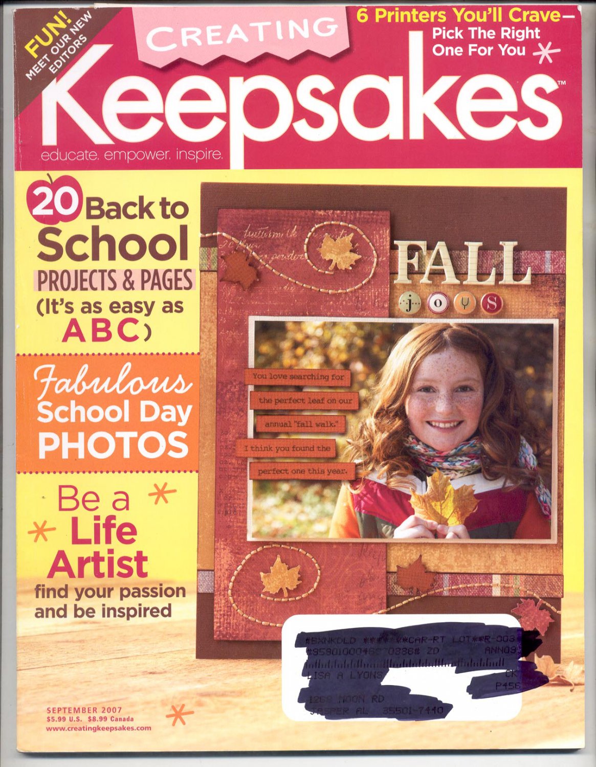 CREATING KEEPSAKES SCRAPBOOKING CRAFT MAGAZINE SEPTEMBER 2007 NEAR MINT CREATING KEEPSAKES SCRAPBOOKING CRAFT MAGAZINE SEPTEMBER 2007 NEAR MINT