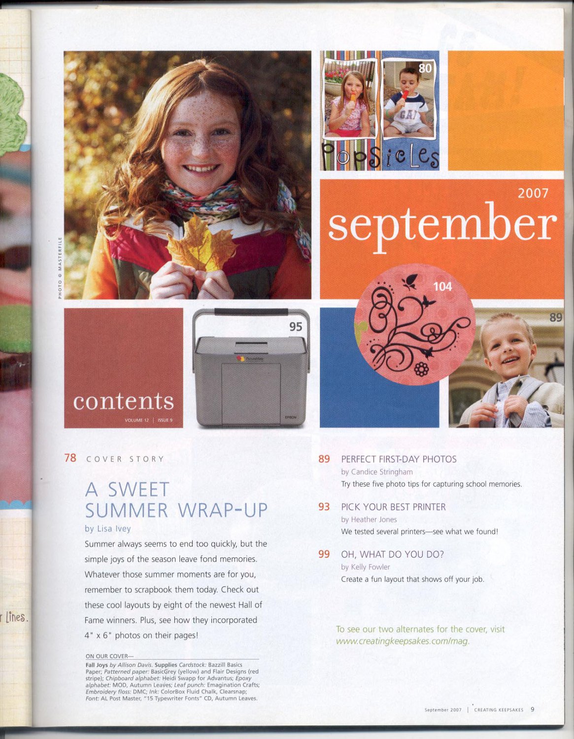 CREATING KEEPSAKES SCRAPBOOKING CRAFT MAGAZINE SEPTEMBER 2007 NEAR MINT CREATING KEEPSAKES SCRAPBOOKING CRAFT MAGAZINE SEPTEMBER 2007 NEAR MINT
