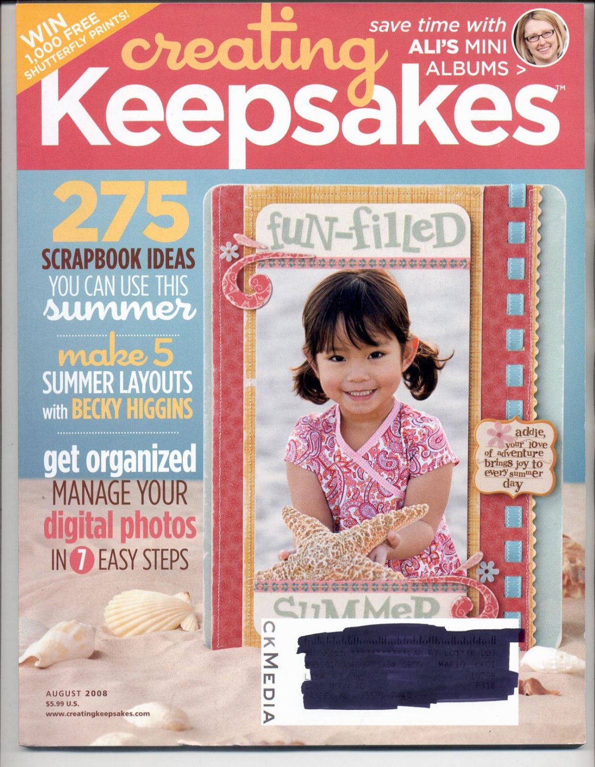 CREATING KEEPSAKES SCRAPBOOKING CRAFT MAGAZINE AUGUST 2008 NEAR MINT CREATING KEEPSAKES SCRAPBOOKING CRAFT MAGAZINE AUGUST 2008 NEAR MINT