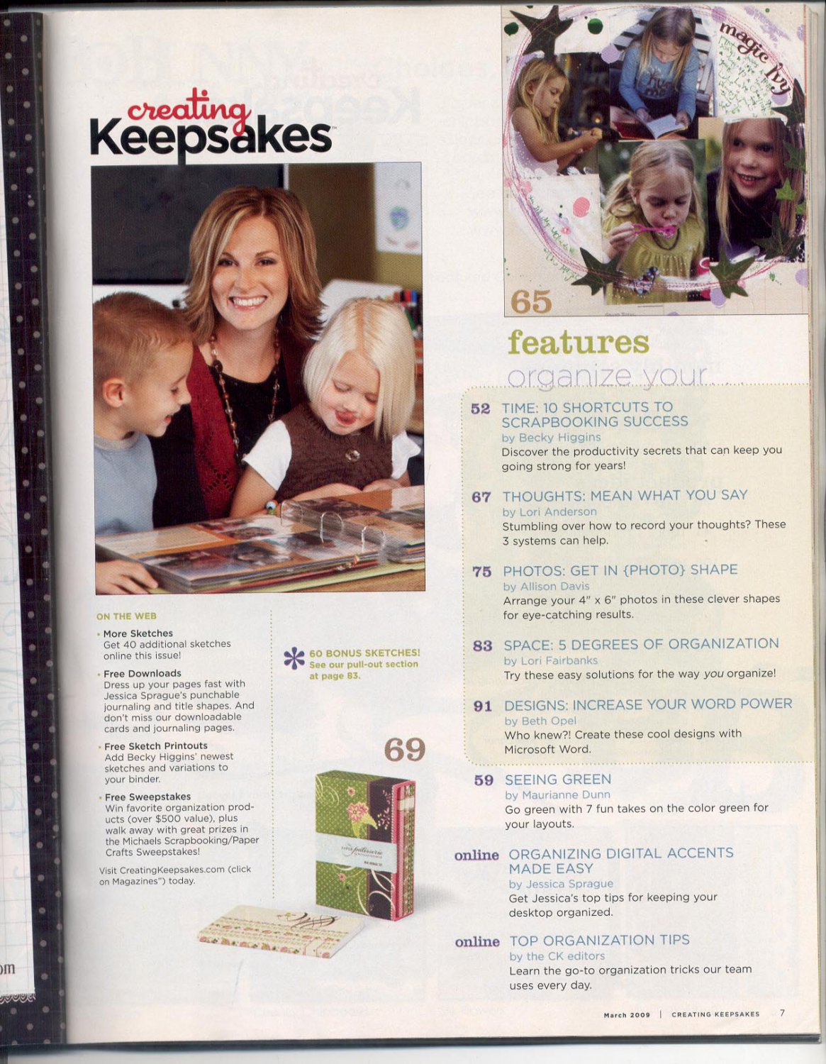 CREATING KEEPSAKES SCRAPBOOKING CRAFT MAGAZINE MARCH 2009 NEAR MINT