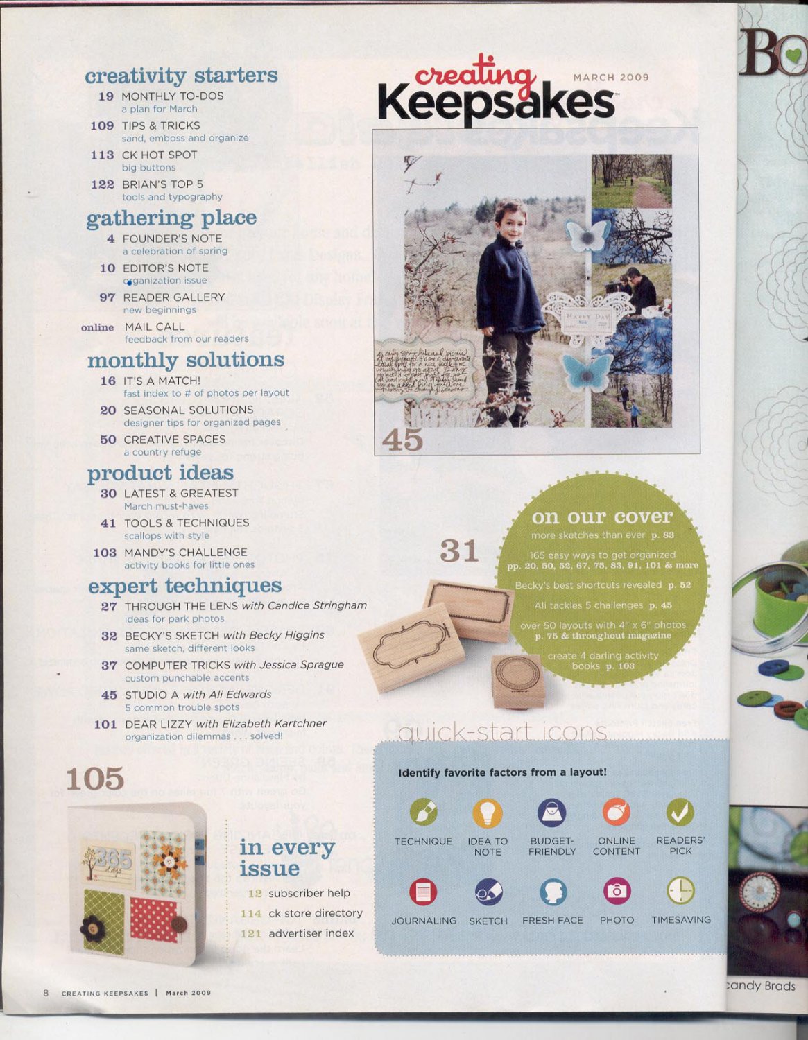 CREATING KEEPSAKES SCRAPBOOKING CRAFT MAGAZINE MARCH 2009 NEAR MINT