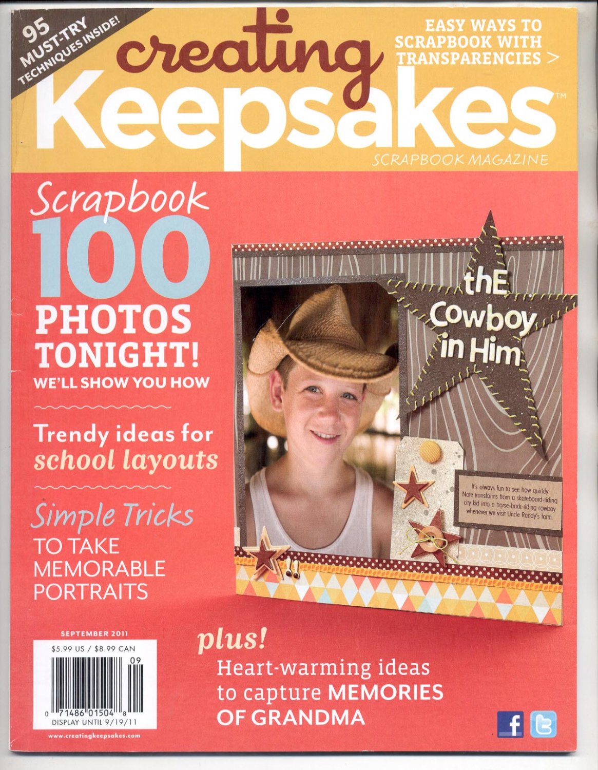 CREATING KEEPSAKES SCRAPBOOKING CRAFT MAGAZINE SEPTEMBER 2011 VG TO NM #2