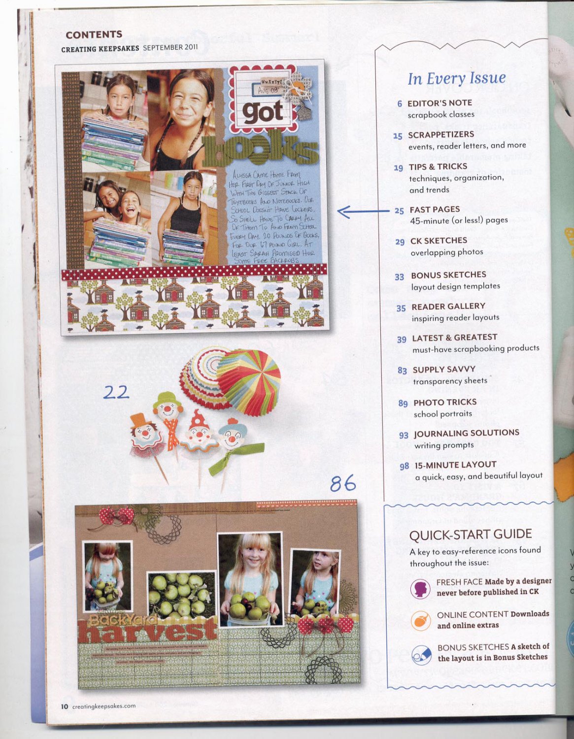 CREATING KEEPSAKES SCRAPBOOKING CRAFT MAGAZINE SEPTEMBER 2011 VG TO NM #2