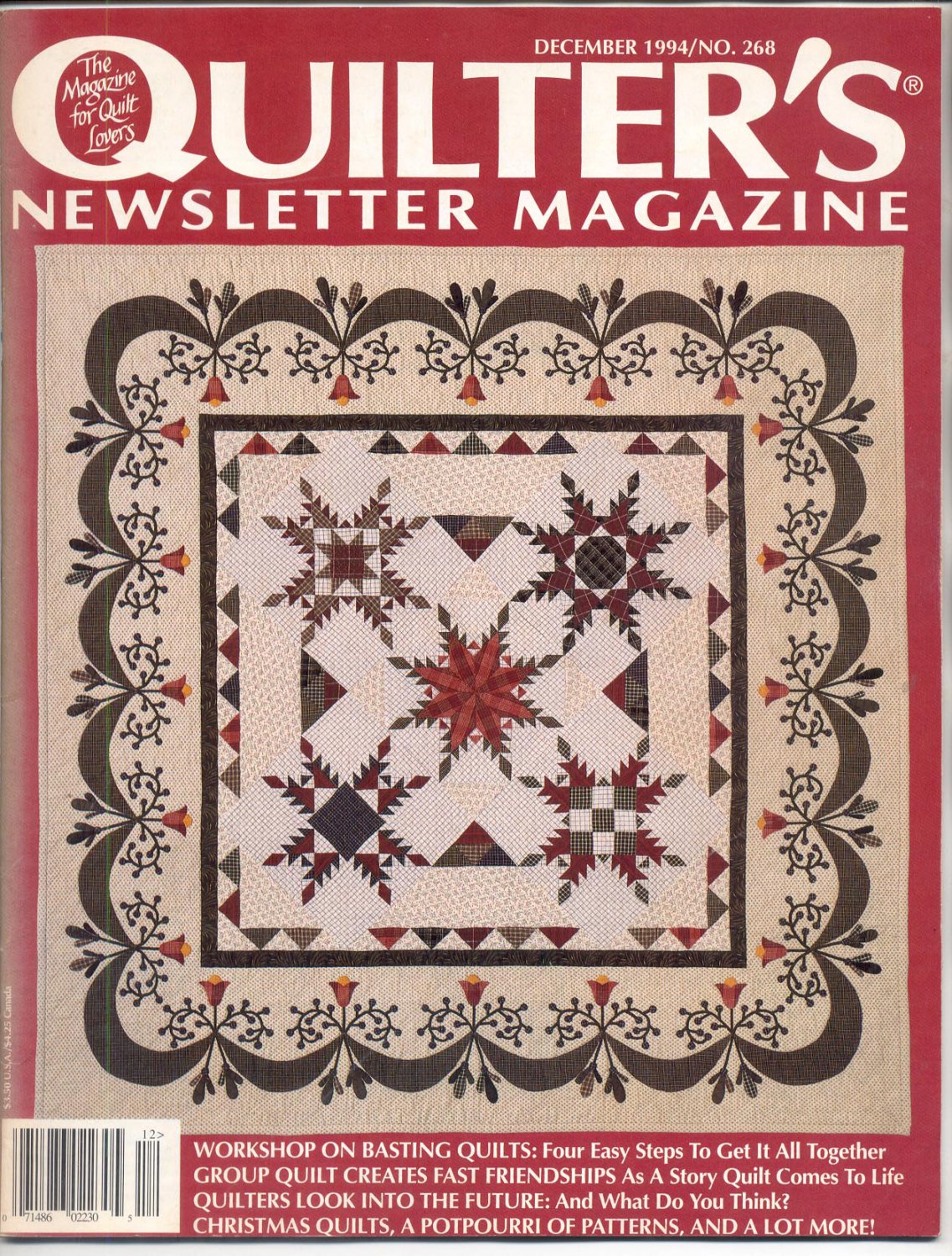 QUILTER'S NEWSLETTER MAGAZINE BACK ISSUE CRAFT MAGAZINE DECEMBER 1994 ...