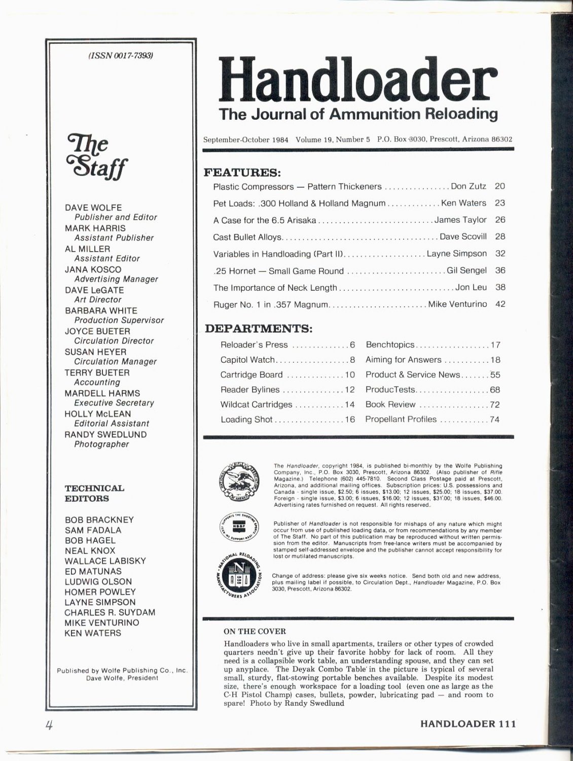 HANDLOADER THE JOURNAL OF RELOADING BACK ISSUE MAGAZINE # 111 SEPTEMBER ...