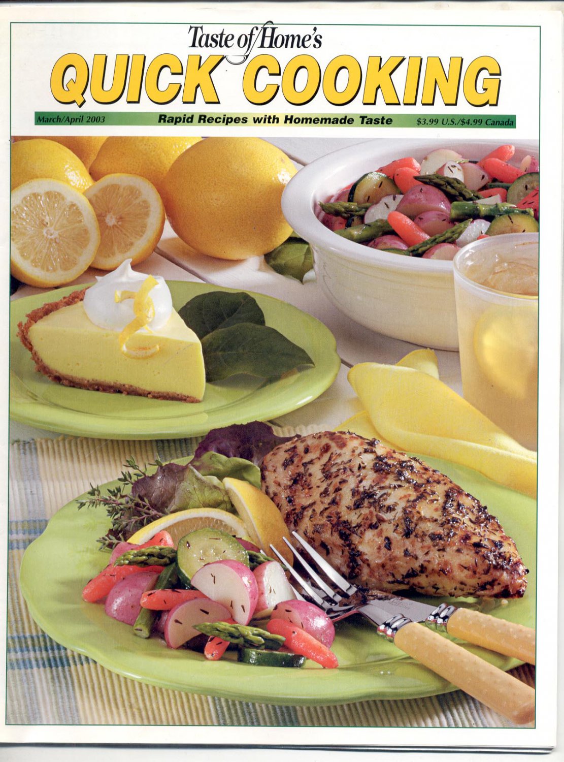 TASTE OF HOME'S QUICK COOKING MAGAZINE ~ LEMONADE PIE ~ MARCH APRIL 2003 NM