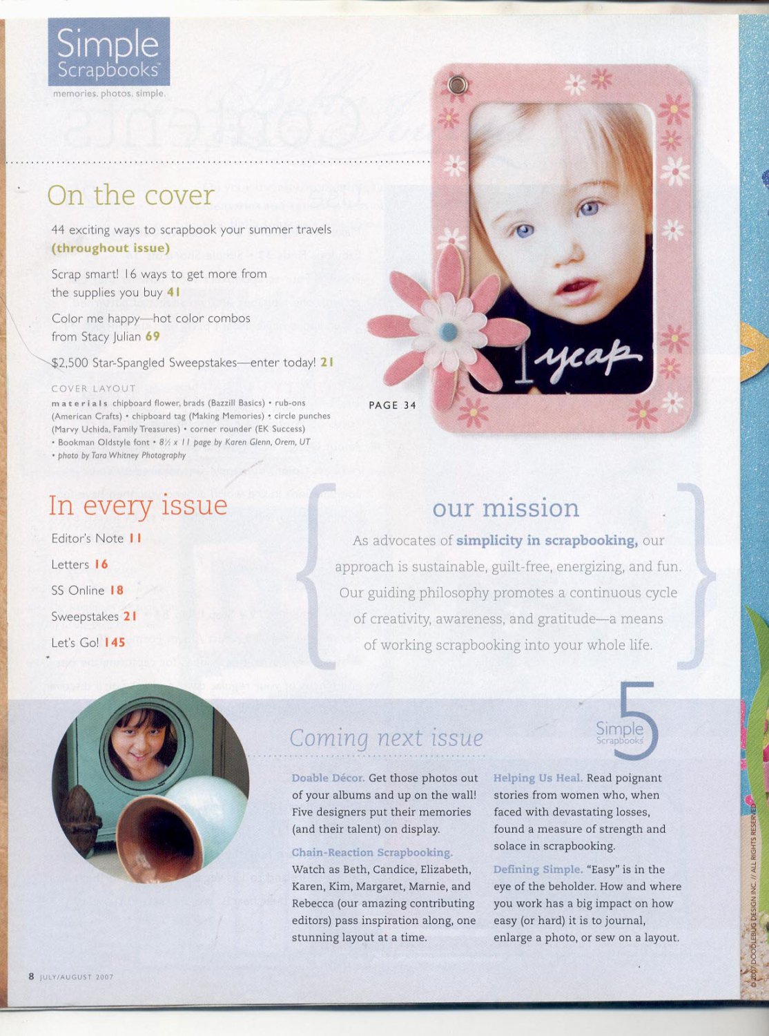 SIMPLE SCRAPBOOKS CRAFTS MAGAZINE ~ 16 WAYS TO SCRAP SMARTER ~ JULY ...