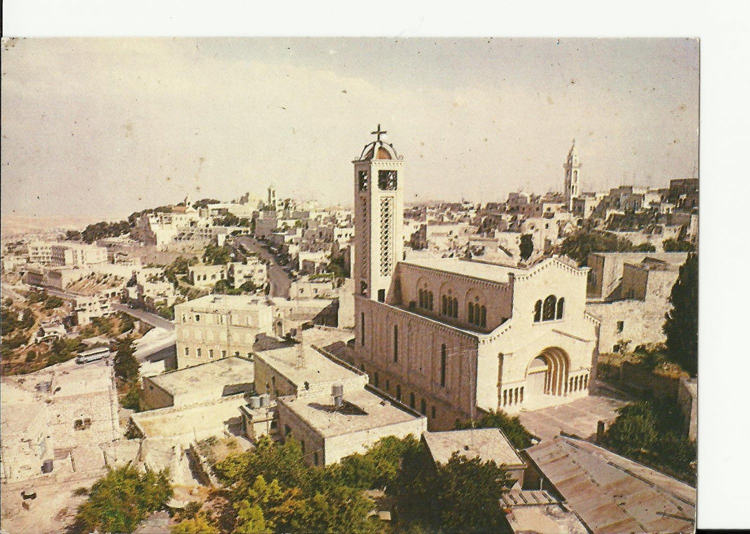VINTAGE BETHLEHEM PARTIAL VIEW ISRAEL COLOR POSTCARD UNUSED 1992 NMINT # 05