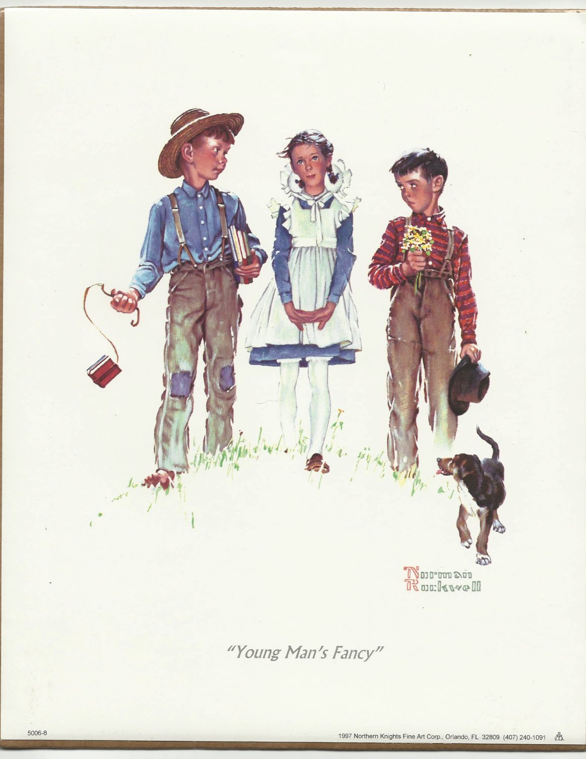 1997 PRINT # 02: NORMAN ROCKWELL - YOUNG MAN'S FANCY 8 x 10 MINT SEALED