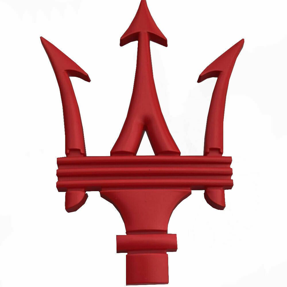 Maserati Front Red Grill Hood Emblem Badge Logo Ornament
