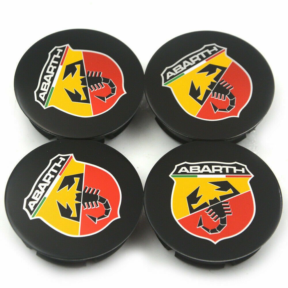 50mm FIAT Abarth Hubcap Wheel Cover Center Cap Set