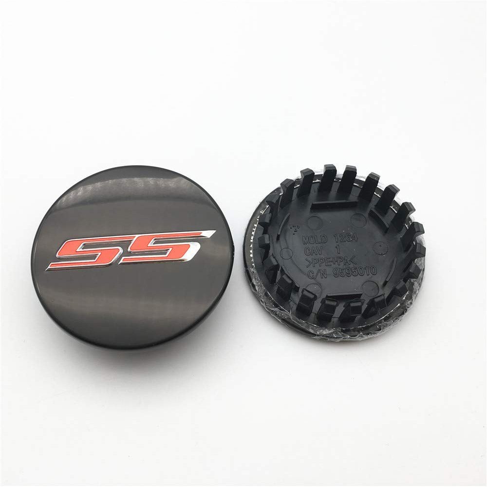 Chevrolet SS Black Red Hubcap Wheel Cover Center Cap Set