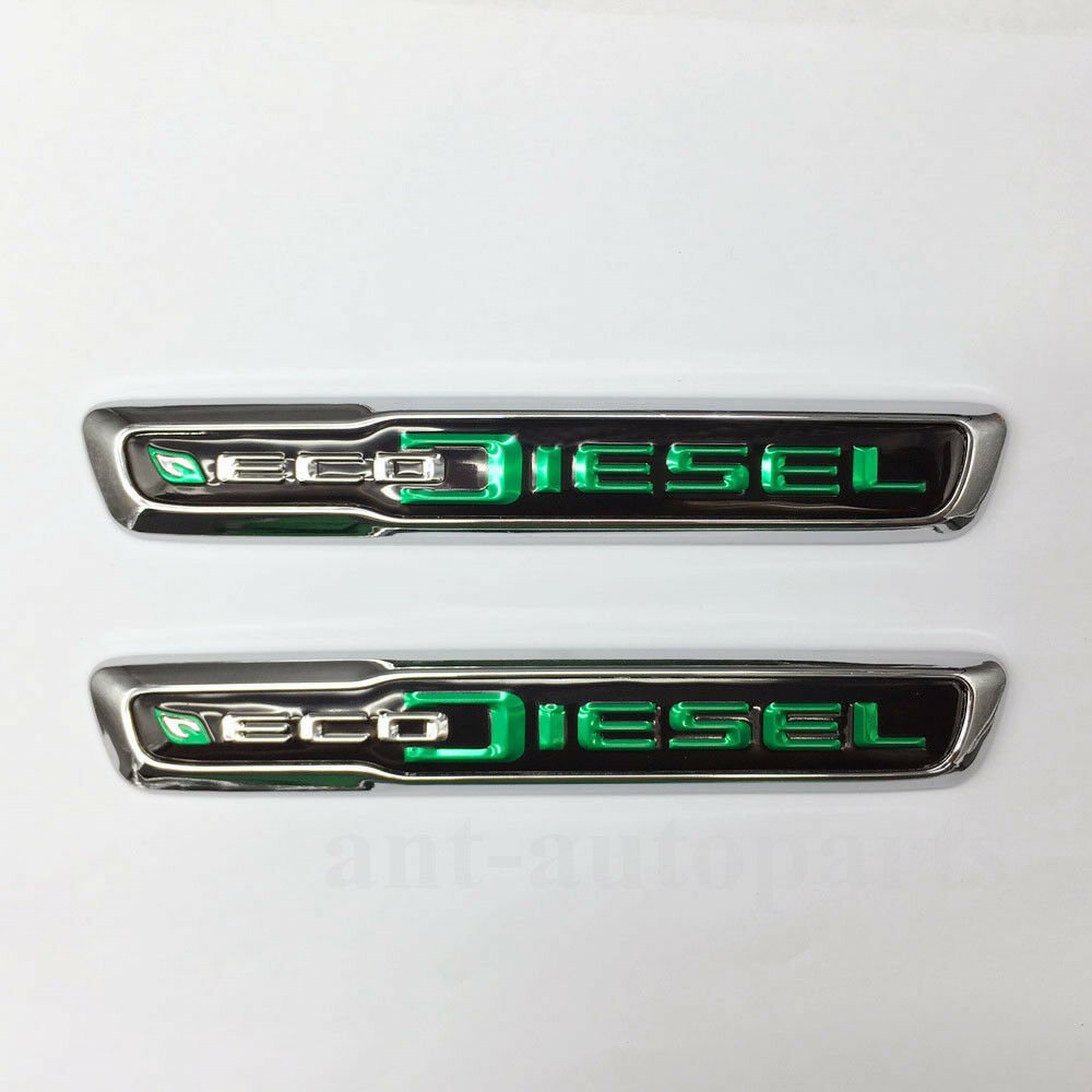 2pcs Eco Diesel 4x4 Auto Car Side Fender Emblem Trunk Badge Decal Sticker