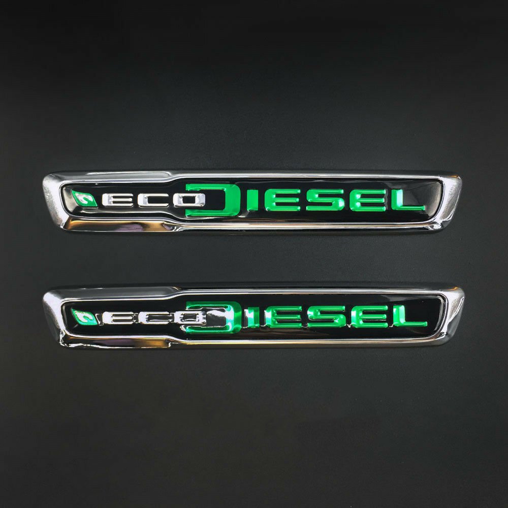 2pcs Eco Diesel 4x4 Auto Car Side Fender Emblem Trunk Badge Decal Sticker