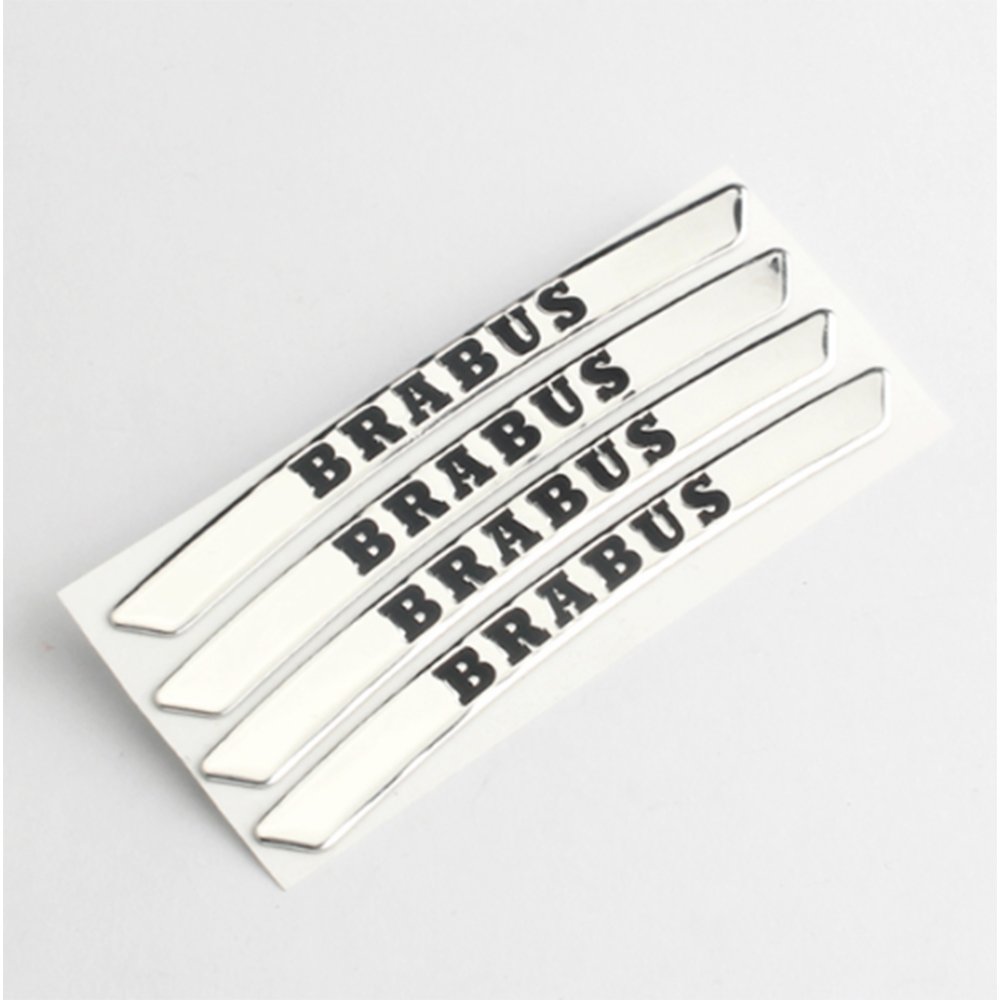 4pcs Chrome Metal Brabus B logo Car Wheel Hub Cap Emblem Badge Decal ...