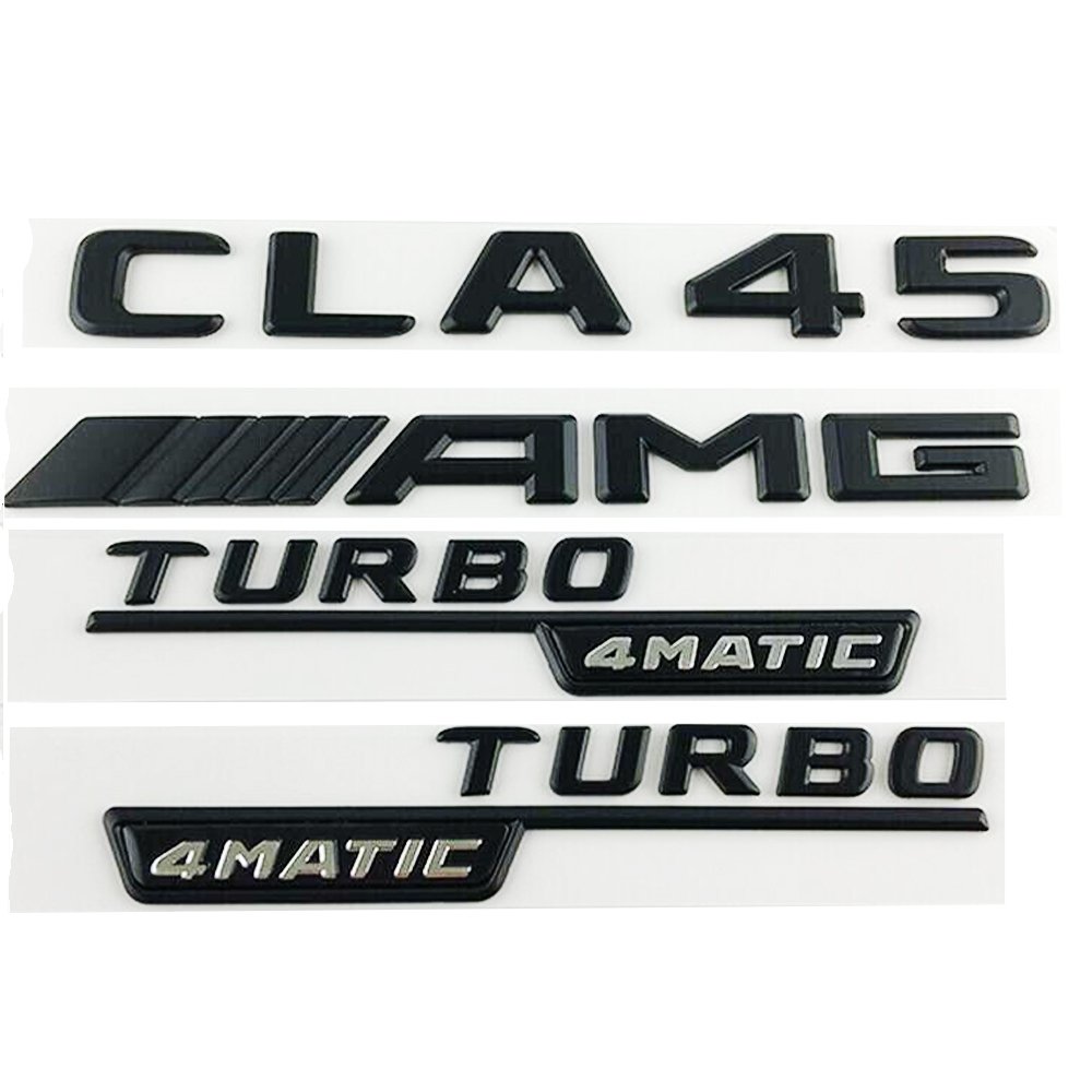 CLA45 AMG TURBO 4MATIC Black Trunk Side Sticker Logo Emblems for ...