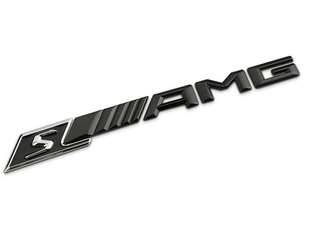 Black S////AMG Letters Trunk Badge Emblem Emblems Badges for Mercedes ...