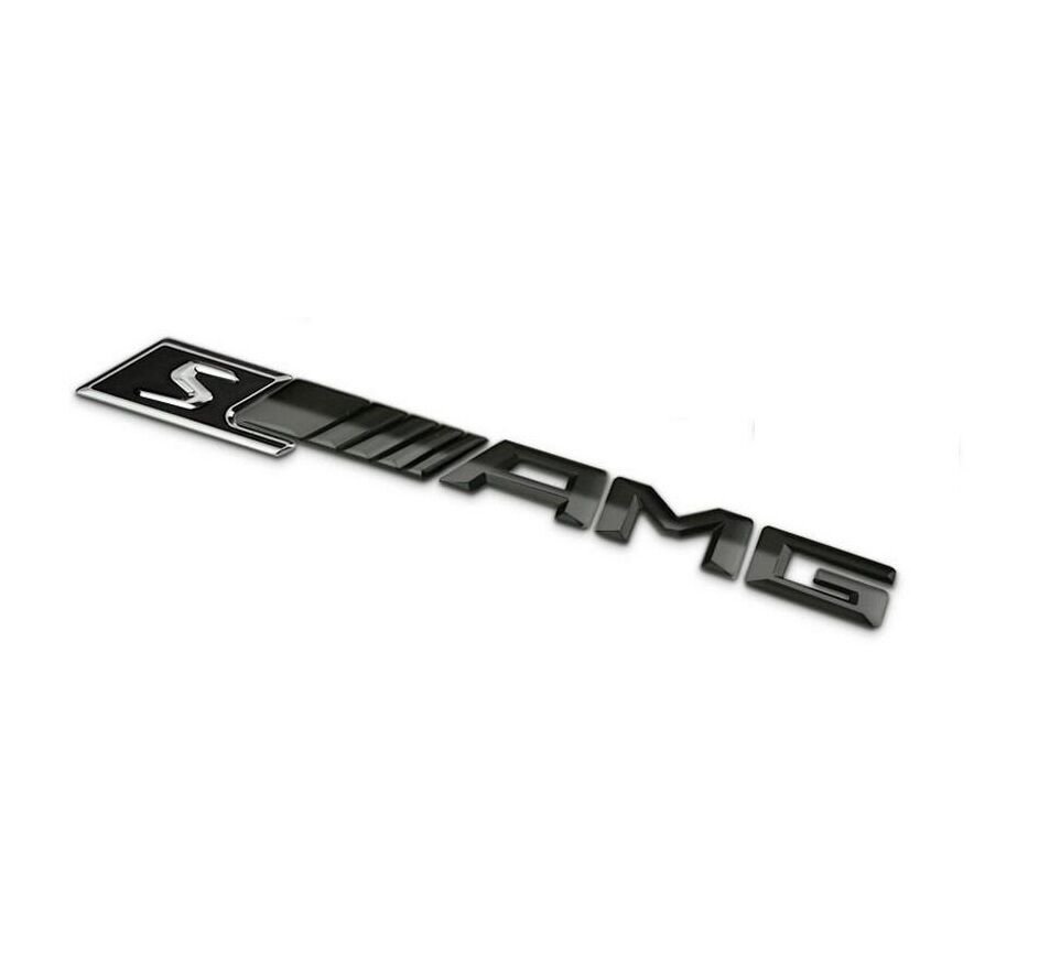 Black S////AMG Letters Trunk Badge Emblem Emblems Badges for Mercedes ...