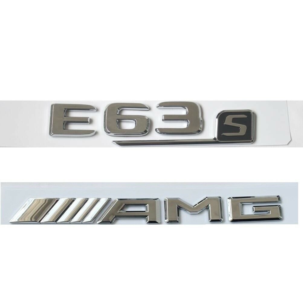 Chrome E63 S AMG Letters Trunk Lids Badge Emblem Sticker for Mercedes ...