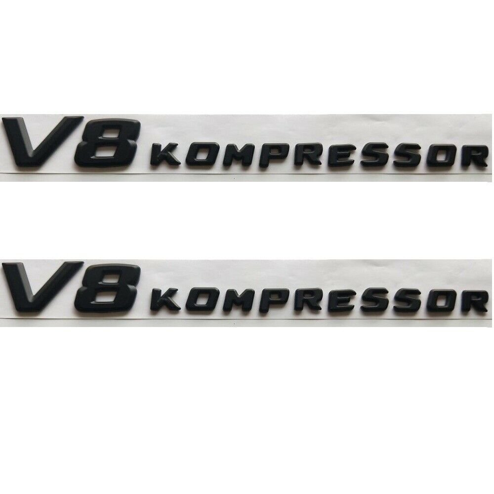 Matte Black Letters V8 KOMPRESSOR Emblem Badge Emblems for Mercedes ...