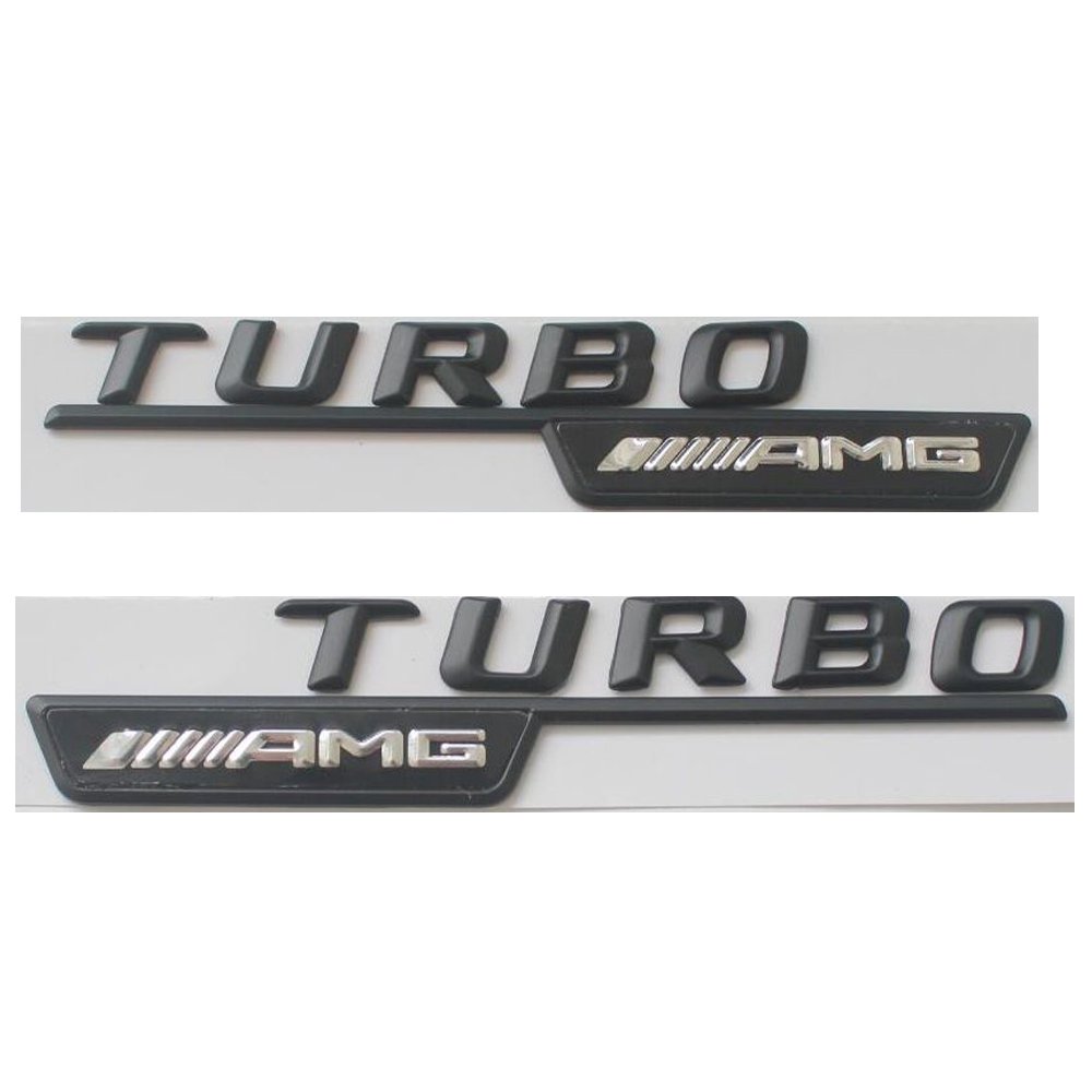 Black Letters TURBO ///AMG Trunk Badge Emblem Sticker for Mercedes Benz ...