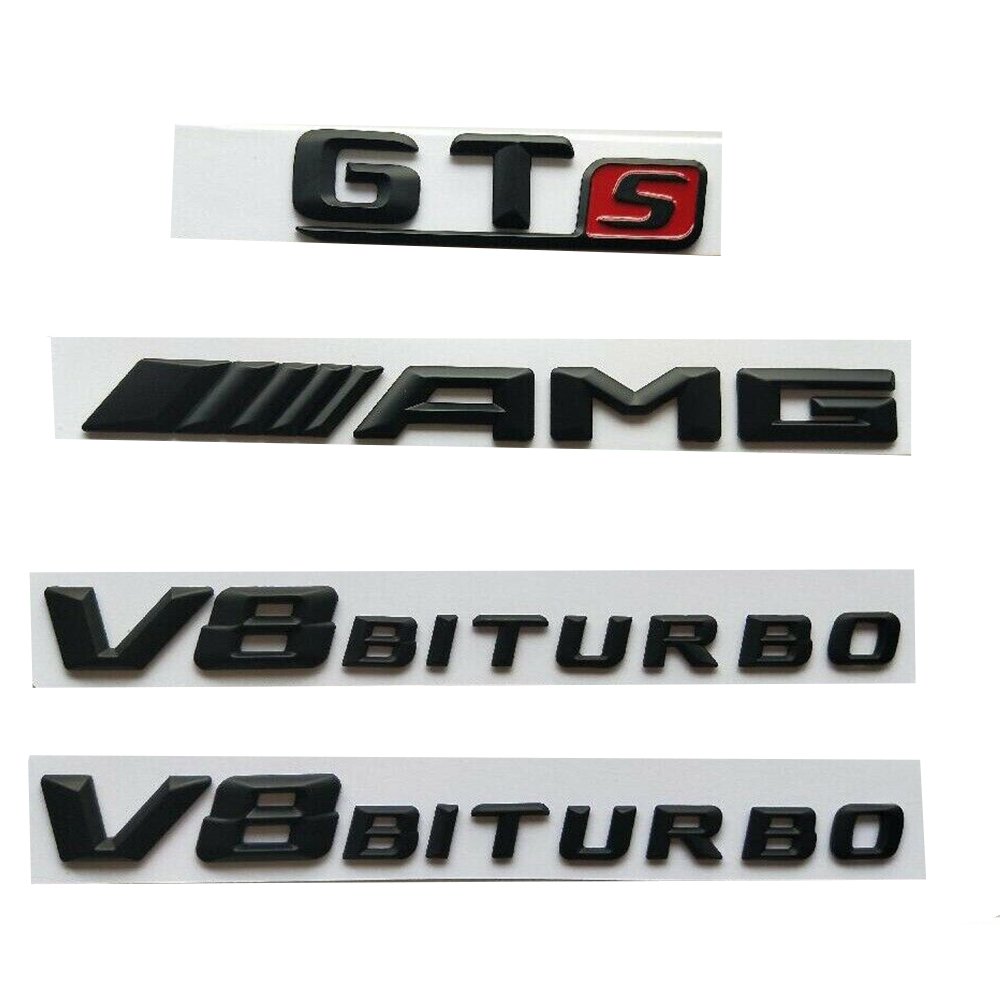 Black Letters Trunk Fender Badges Emblems for Mercedes Benz AMG GT S V8 ...