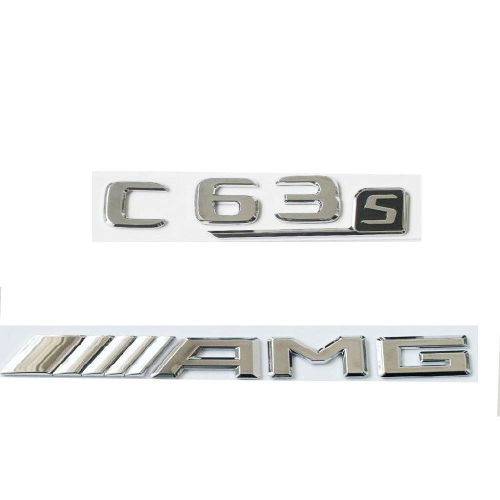 Chrome Letters Trunk Badges Emblem Emblems for Mercedes Benz W205 C63 S AMG