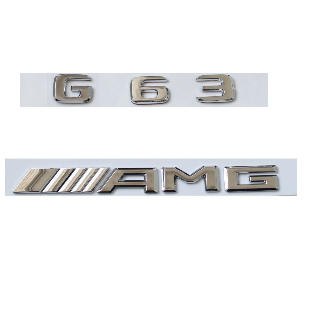 Chrome Number Letters Trunk Emblem Badge Emblems for Mercedes Benz G63 ...