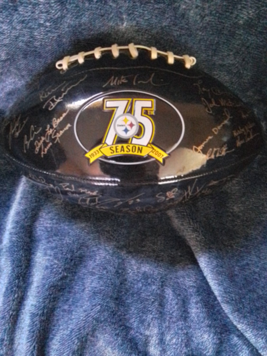 75th Anniversary Pittsburgh Steelers Facsimile Autographed Football