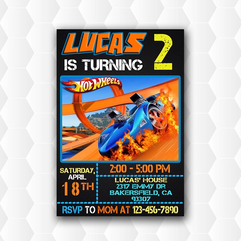 Hot Wheels Birthday Party Invitations