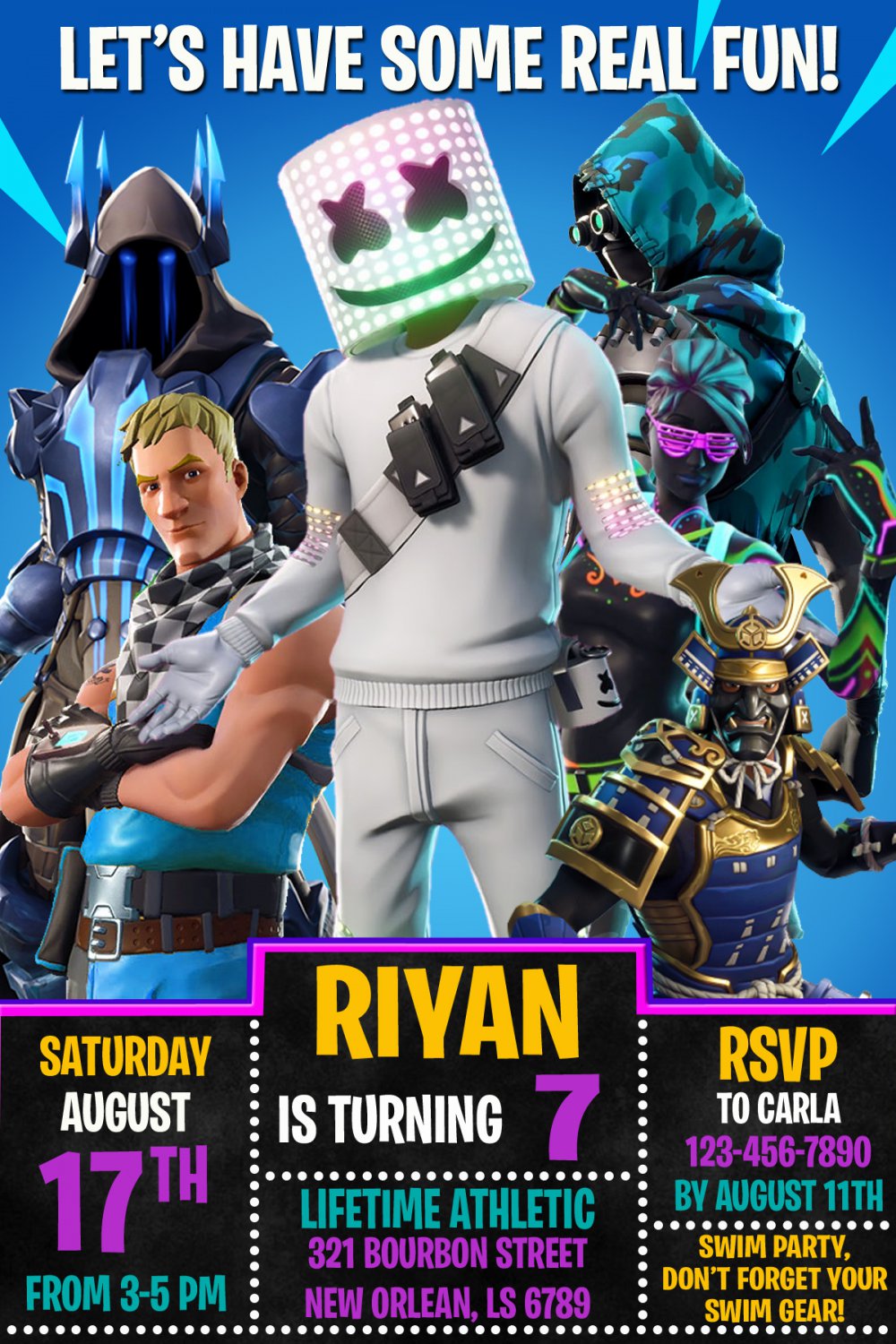 FORTNITE DIGITAL BIRTHDAY INVITATION