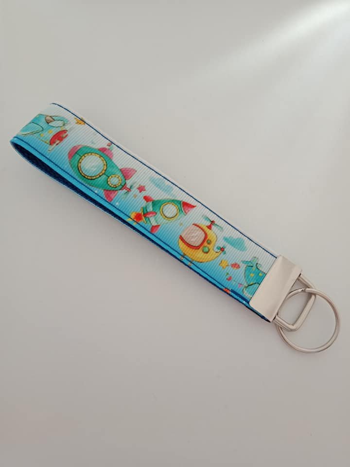 Helicopter submarine rocket key fob wristlet