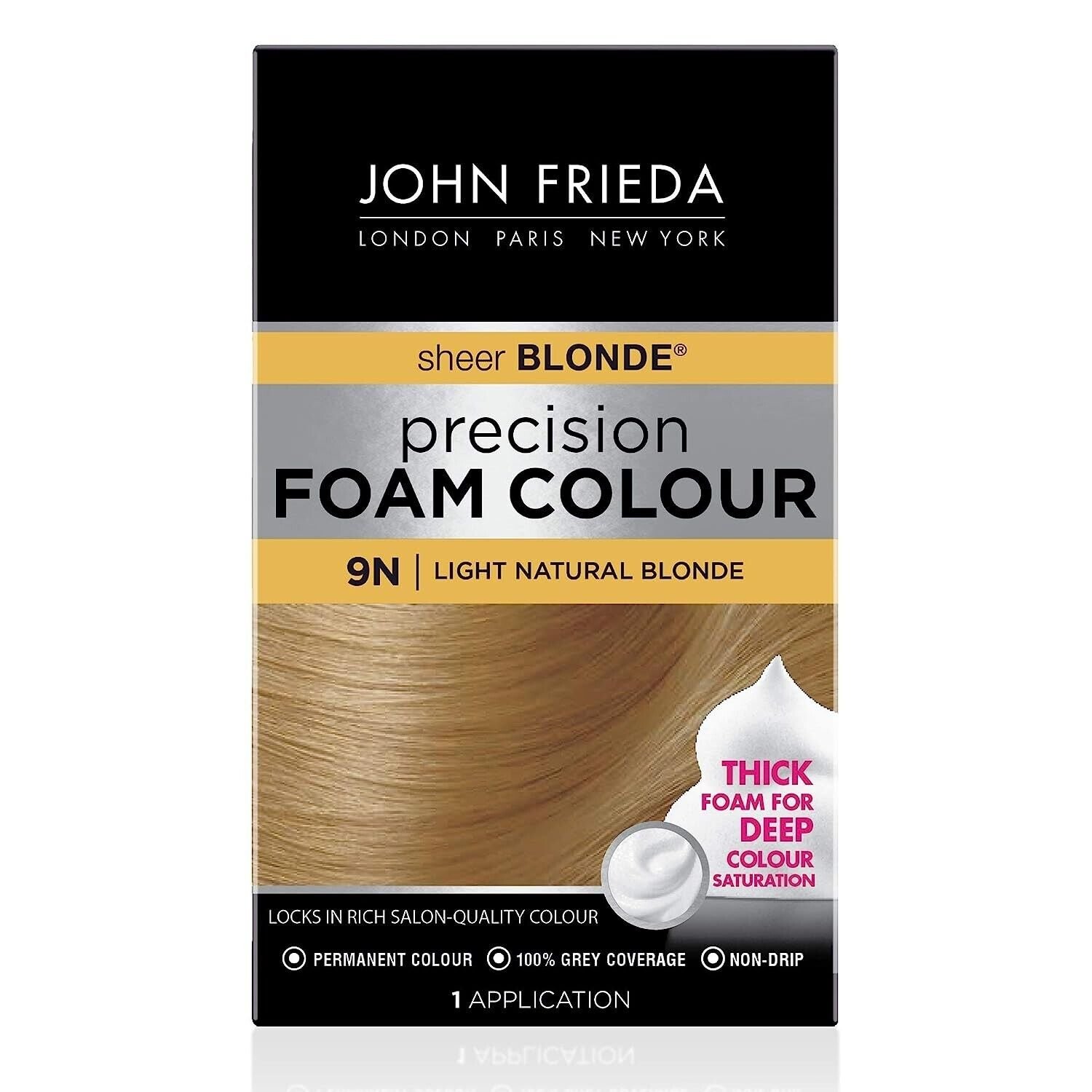 John Frieda Sheer Blonde Precision Foam Colour 9N Hair Color Kit Light ...