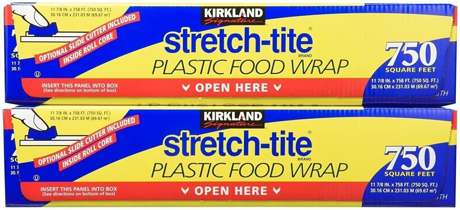 Kirkland Signature Stretch-Tite Plastic Food Wrap 2 X 750 sq ft 11 7/8 ...