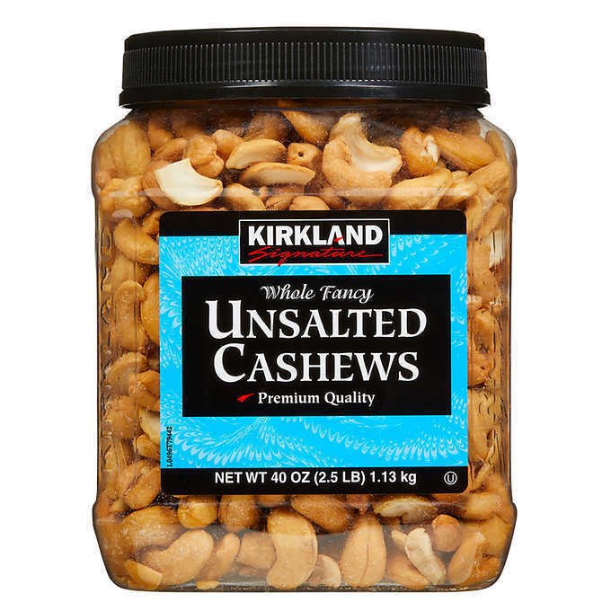 Kirkland Signature Whole Fancy Unsalted Premium Roasted Cashew Nuts 2.5 ...